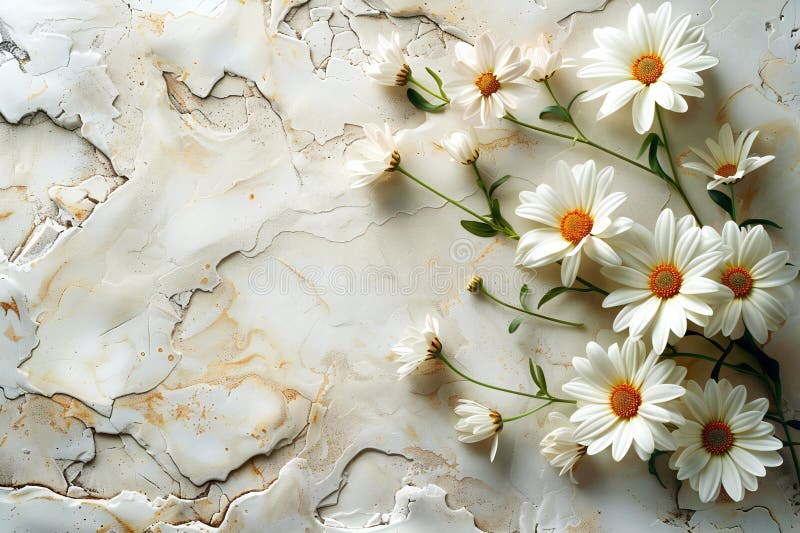 Photo of White Daisies Growing on the Right Side, Shadows Cast Stock ...
