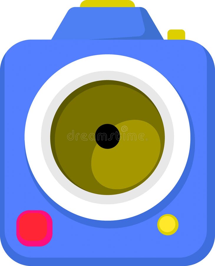 Illustration of a Photography Tool Symbol Icon, Digital Camera in Blue ...