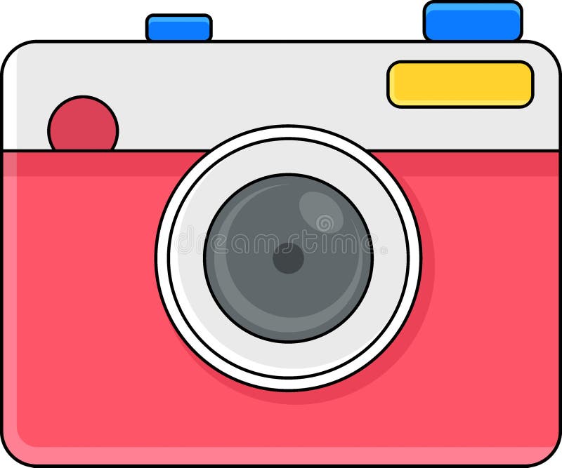 Illustration of a Photography Tool Symbol Icon, Digital Camera in Red ...