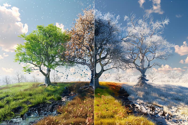 A Photorealistic of an Image that is Divided into Five Sections, Each ...