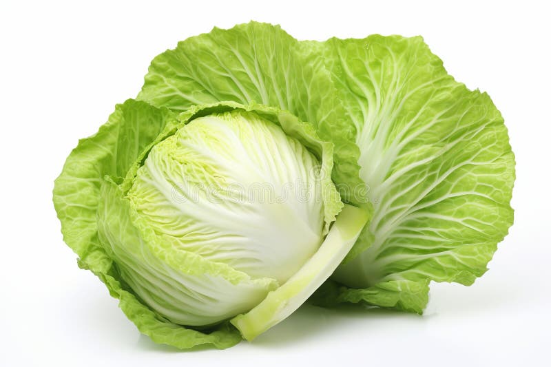 Illustration of a Picture of a Cabbage that is on White Backgound ...