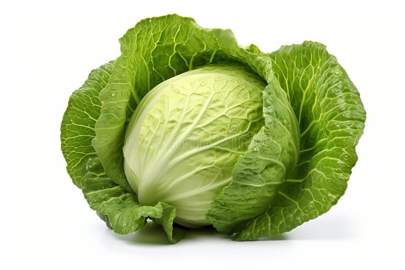 Illustration of a Picture of a Cabbage that is on White Backgound ...
