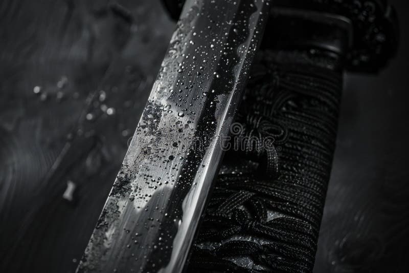 Picture Closeup of Handle and Guard on an Ancient Japanese Sword Stock ...