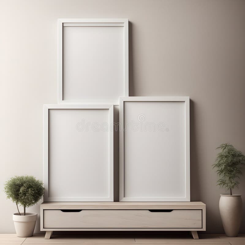Illustration of a Picture Frame in a Room, AI Generation Stock ...