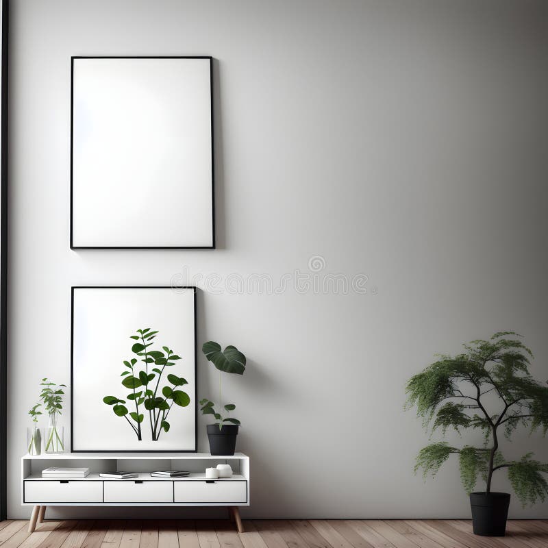 Illustration of a Picture Frame in a Room, AI Generation Stock ...