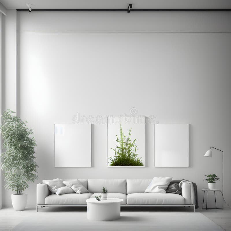 Illustration of a Picture Frame in a Room, AI Generation Stock ...