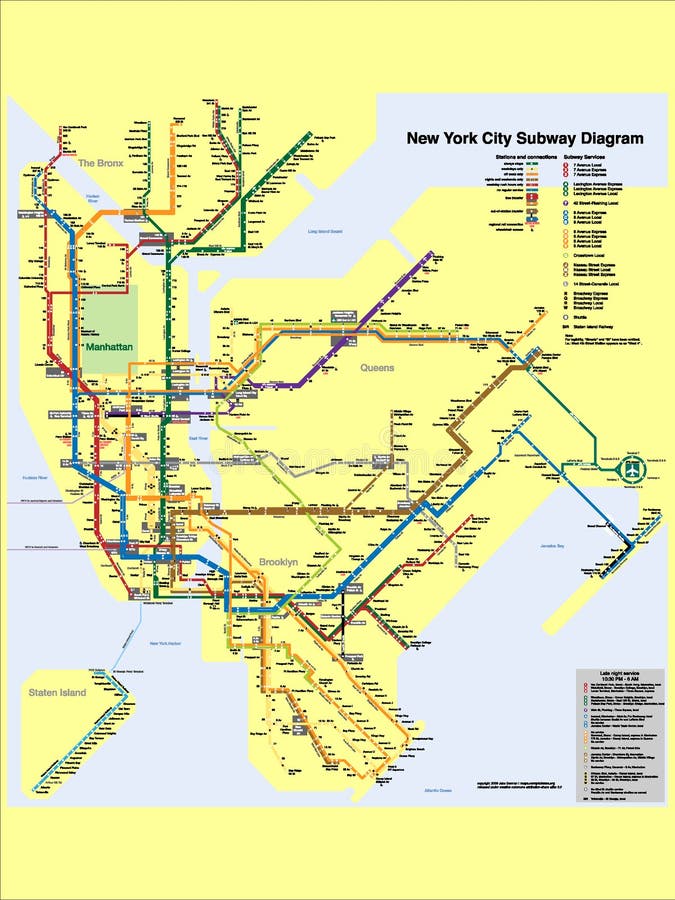 Map Metro Of The New York City, NY, USA Stock Vector - Illustration of ...