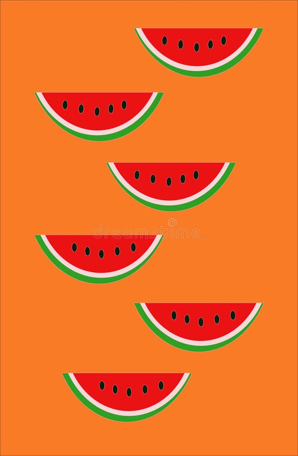Illustration of a Piece of Watermelon on a Colored Background Stock ...