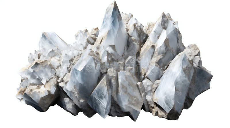 Pieces of Quartz on a White Background Stock Illustration ...