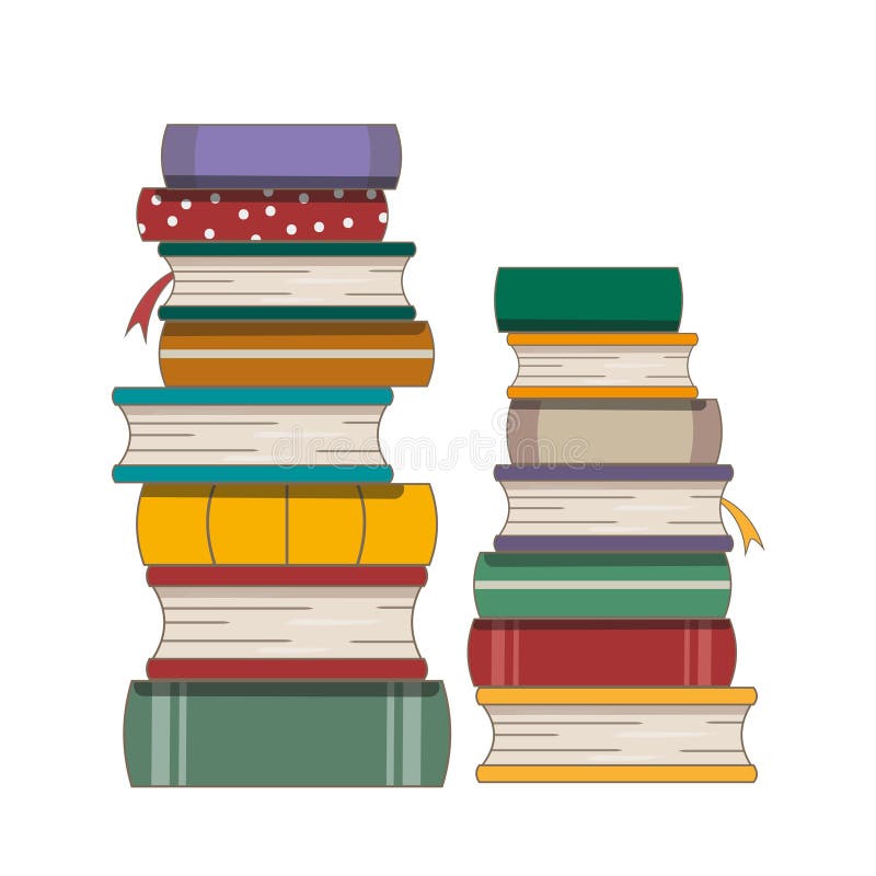 Illustration of a Pile of Books with Various Colors Stock Illustration ...