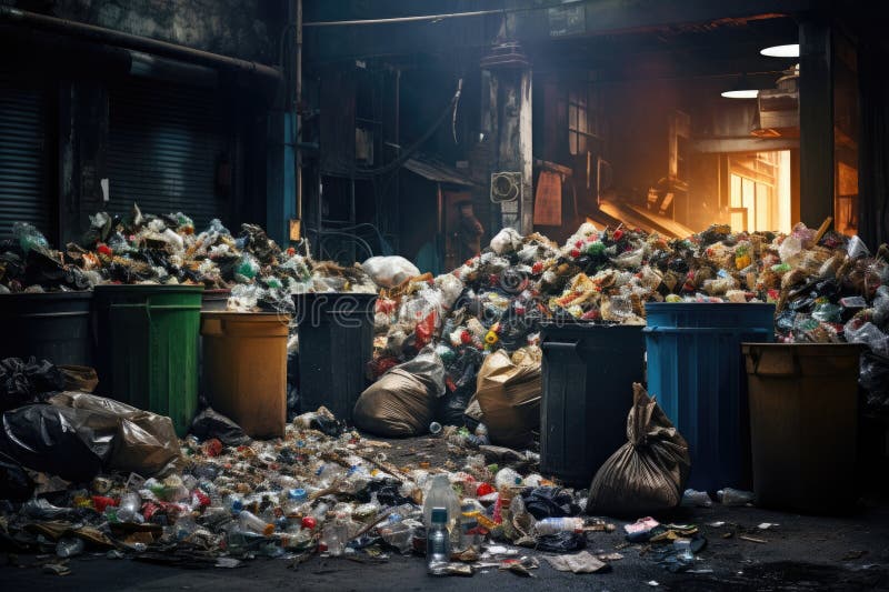 Illustration of a Pile of Garbage on the Streets of the City. Ai ...