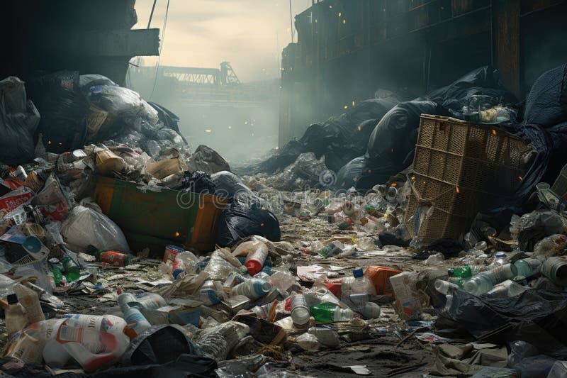 Illustration of a Pile of Garbage on the Streets of the City. Ai ...