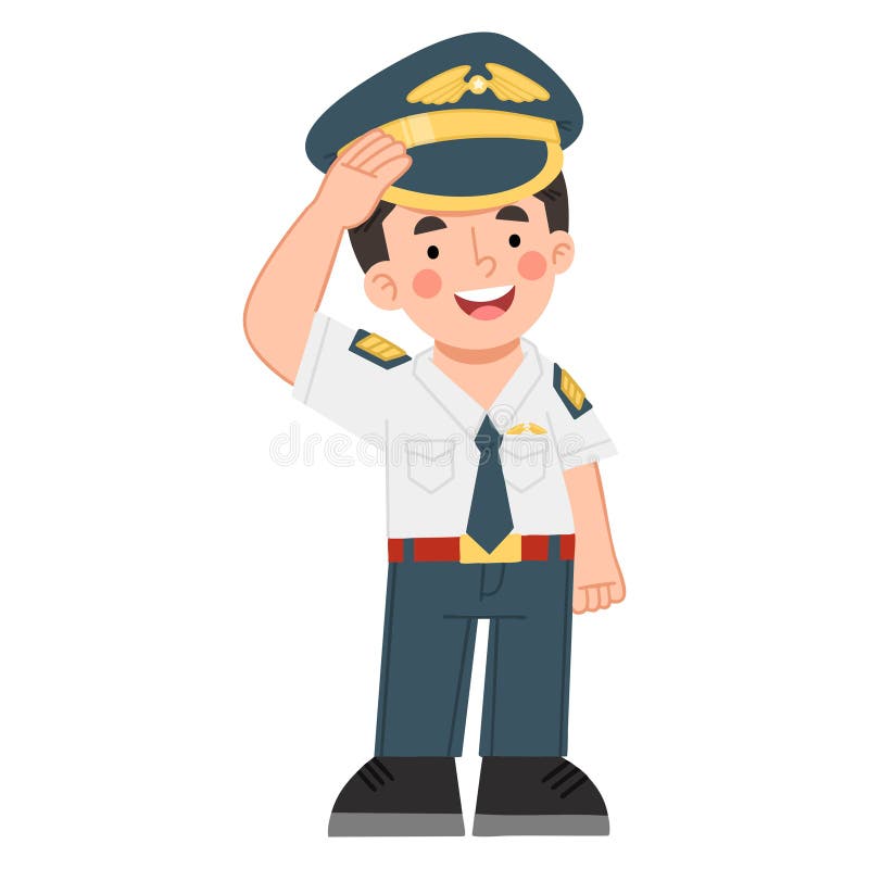 Illustration of a Pilot Character in Uniform. Illustration of a Pilot ...