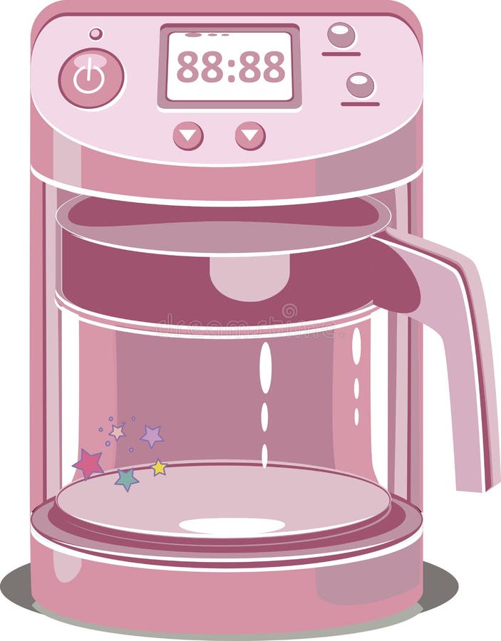 Illustration of a Pink Coffee Machine Stock Illustration - Illustration ...