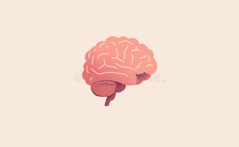 Illustration of a Pink Comic Brain Stock Illustration - Illustration of ...