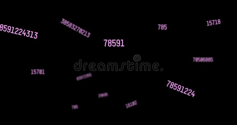Illustration of Pink Multiple Numbers Over Black Background, Copy Space ...