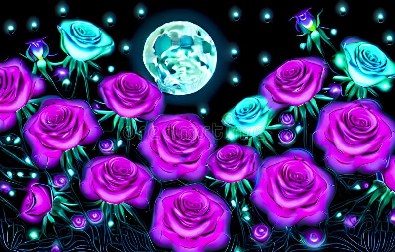 Neon Purple Roses Stock Illustrations – 369 Neon Purple Roses Stock ...