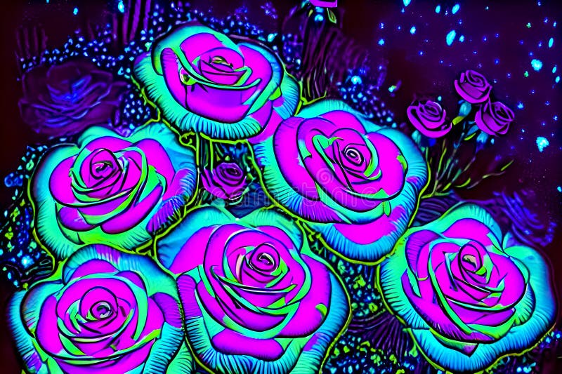 Neon Purple Roses Stock Illustrations – 529 Neon Purple Roses Stock ...