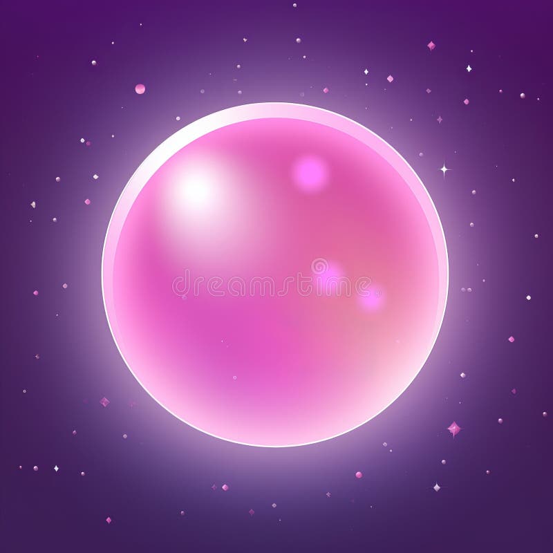 An Illustration of a Pink Sphere with Stars in the Background Stock ...