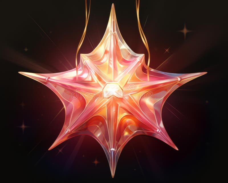 An Illustration of a Pink Star with a Gold Star on it Stock ...