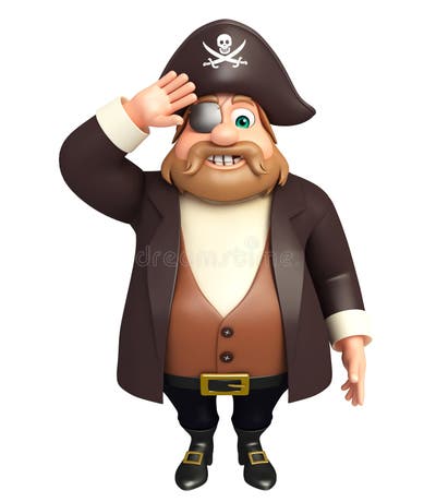 Illustration of Pirate with Salute Pose Stock Illustration ...