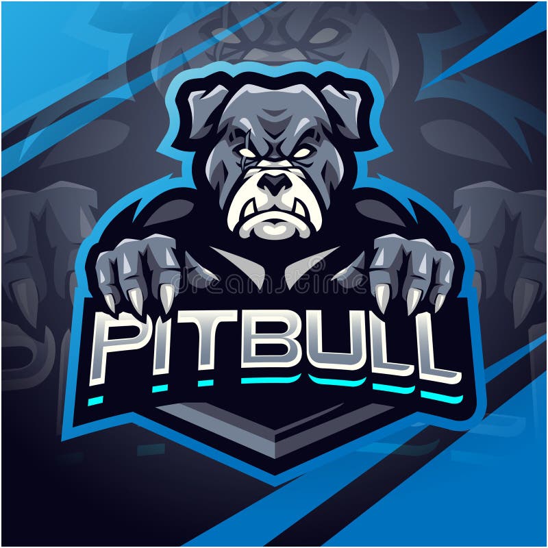 Pitbull Esport Mascot Logo Design Stock Vector - Illustration of send ...