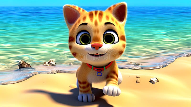 Illustration Pixar of a CAT Exploring. Stock Illustration ...