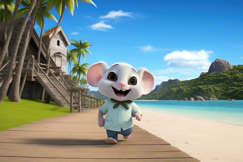 Illustration Pixar of a MOUSE Exploring. Stock Illustration ...