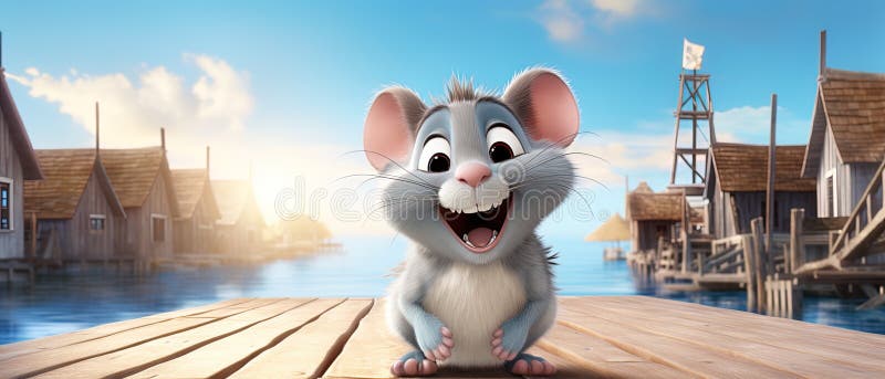 Illustration Pixar of a MOUSE Exploring. Stock Illustration ...