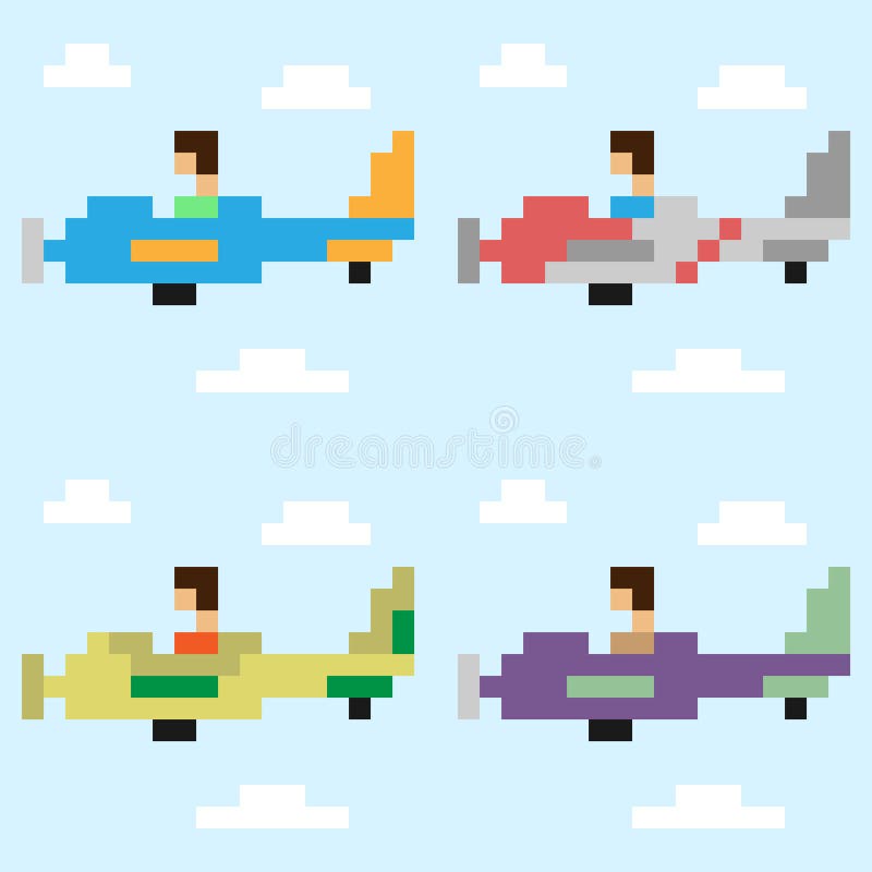 Pixel Art Airplane Stock Illustrations – 310 Pixel Art Airplane Stock ...