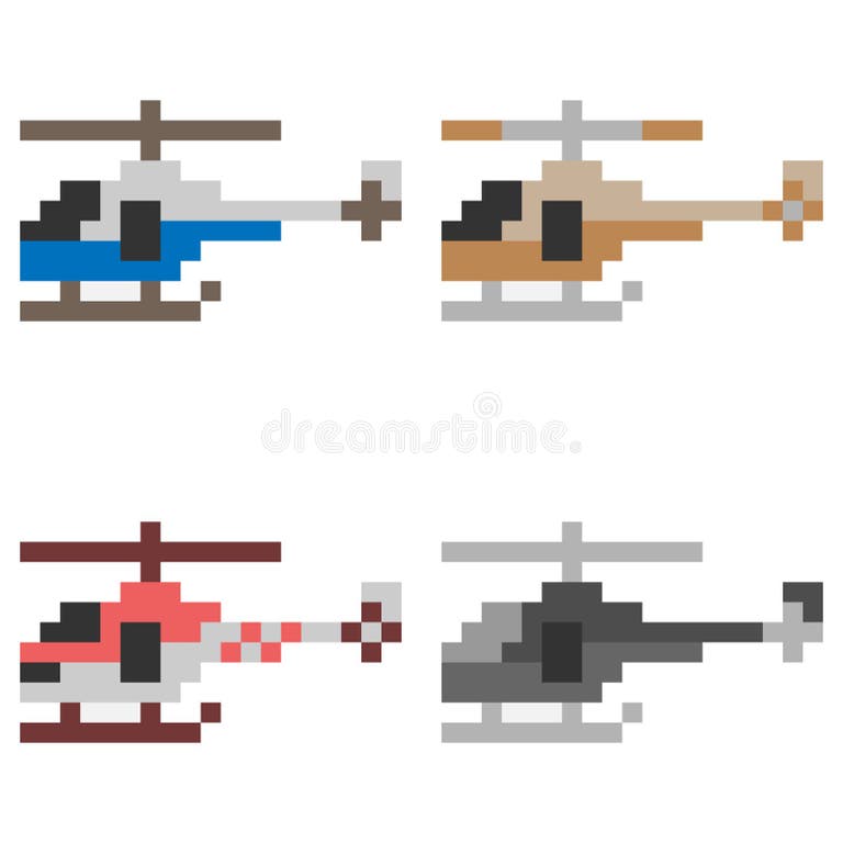 Pixel Art Helicopter Stock Illustrations – 87 Pixel Art Helicopter ...