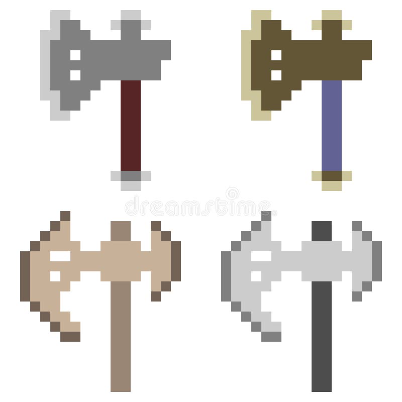 Illustration Pixel Art Icon Axe Stock Vector - Illustration of symbol ...