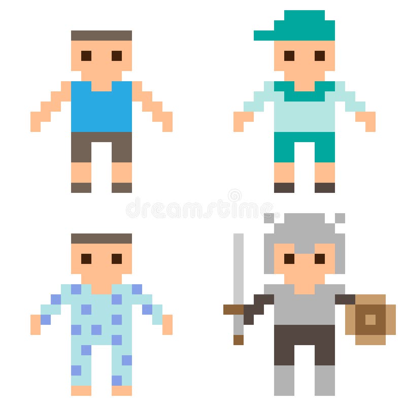 Pixel boy and girl stock vector. Illustration of boys - 8722096