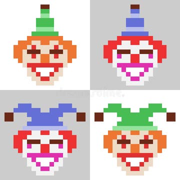 Pixel Art Icon Clown Face Stock Illustrations – 23 Pixel Art Icon Clown ...