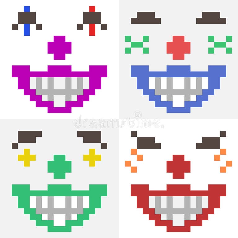 Pixel Art Icon Clown Face Stock Illustrations – 22 Pixel Art Icon Clown ...
