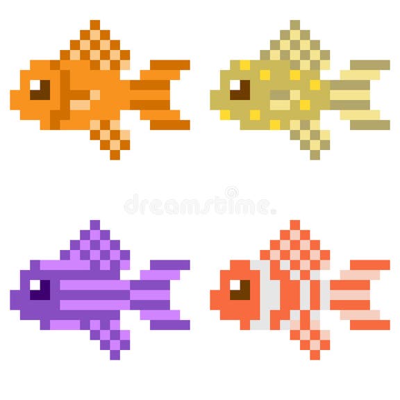 Pixel Art Icon Fish Stock Illustrations – 1,081 Pixel Art Icon Fish ...