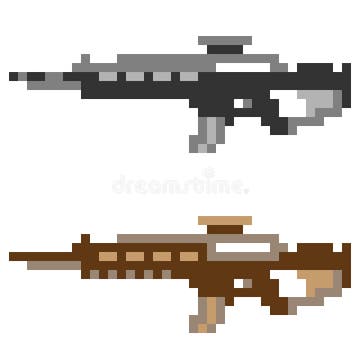 Pixel Art Icon Gun Assault Rifle Stock Illustrations – 34 Pixel Art ...