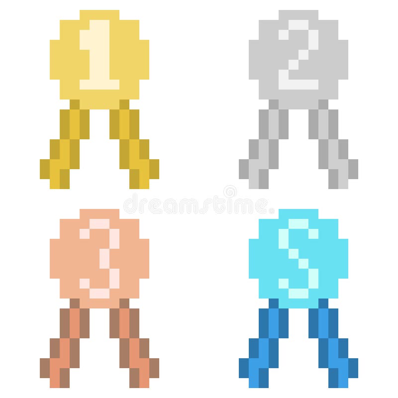 Illustration Pixel Art Icon Ribbon Stock Vector - Illustration of ...