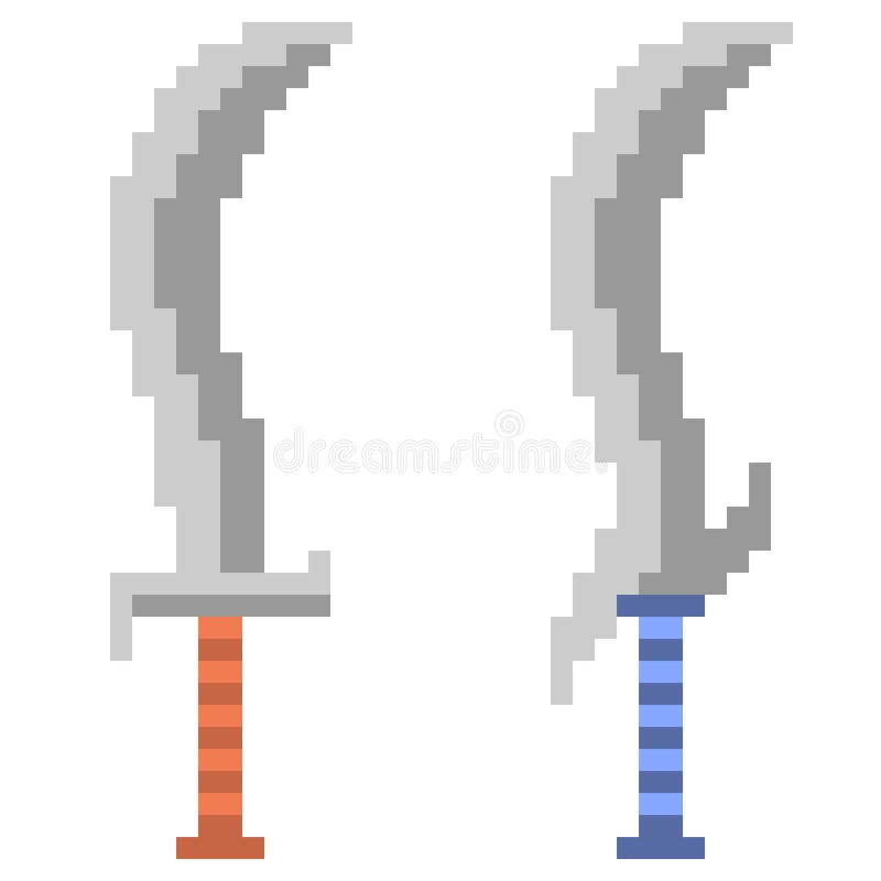 Illustration Pixel Art Icon Sword Stock Vector - Illustration of knight ...