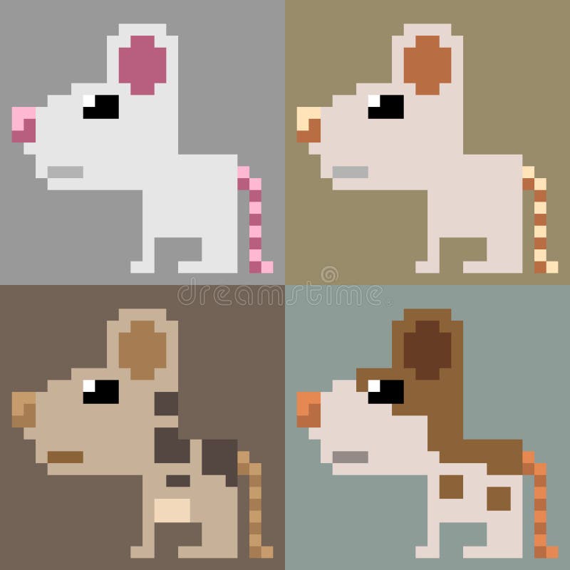 Illustration Pixel Art Mouse Stock Vector - Illustration of design ...