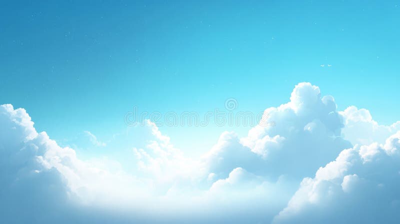 An Illustration of a Plane Moving through the Clouds in the Sky Stock ...