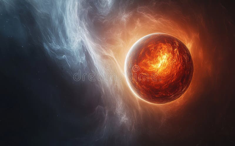 Illustration of Planet in Deep Space. High Quality Digital Art for ...