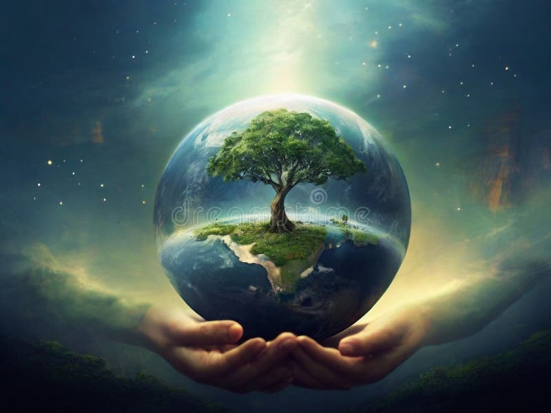 Illustration of Planet Earth, Caring for the Earth, Earth Day Stock ...
