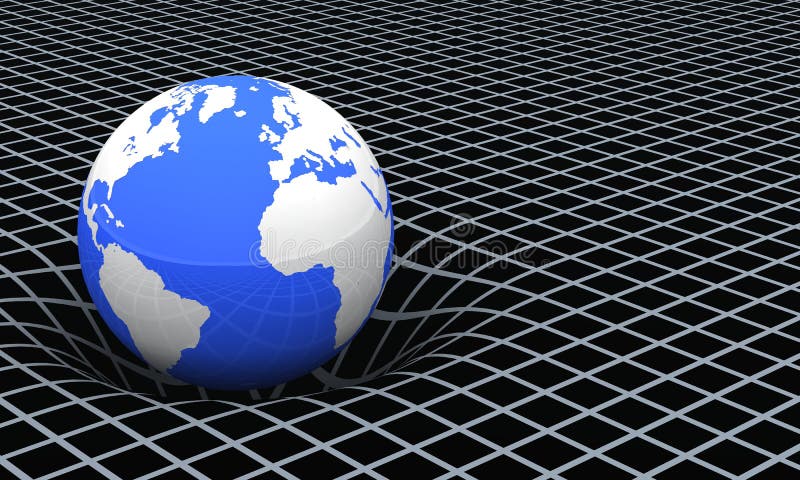 Space Time and Gravity stock illustration. Illustration of relativity ...