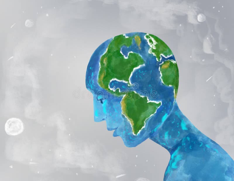 Illustration of the Planet Earth in the Form of a Man. Ecology, Global ...