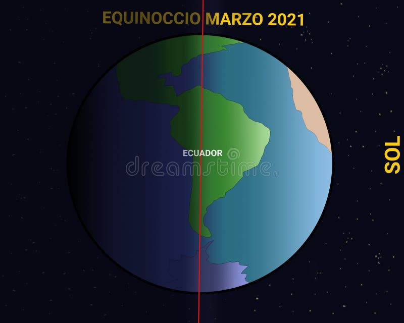 Illustration of Planet Earth and Its Equinox of Spring Stock ...