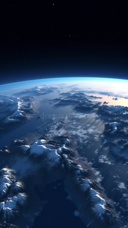 The Planet Earth in Space with Atmosphere and Clouds Stock Illustration ...