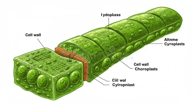Illustration of a Plant Cell Diagram Highlighting Its Structure. Shows ...