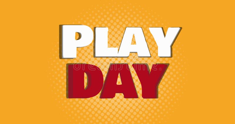 Illustration of Play Day Text Over Yellow Background with Copy Space ...