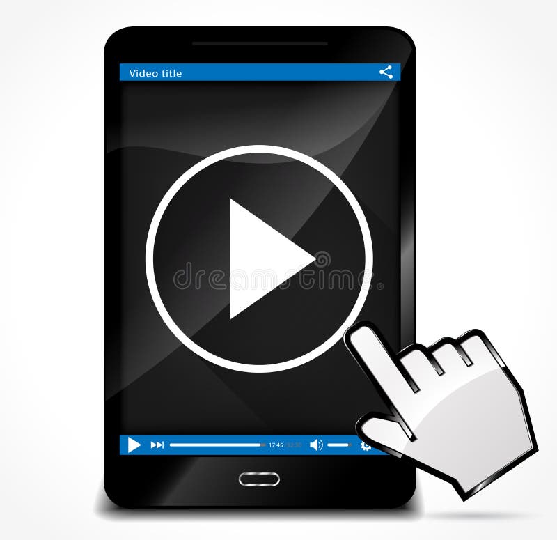 Play video on mobile phone stock vector. Illustration of mobile - 107497461